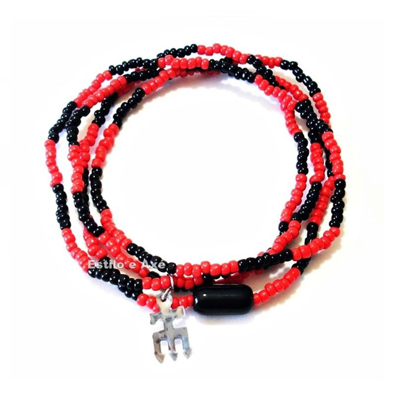 Guia Colar De Exu Com Ponto De Aço Tridente Umbanda E Candomblé ...