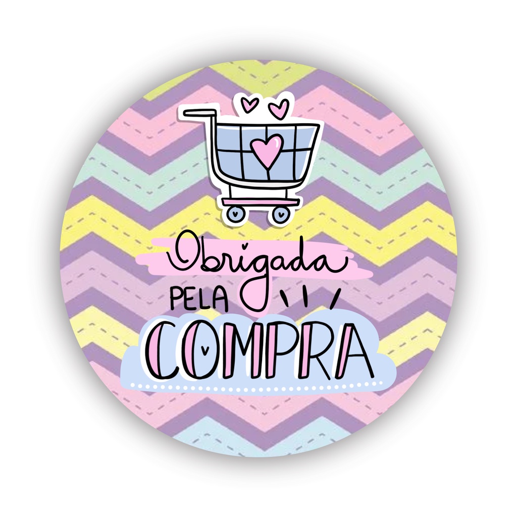 50 Etiquetas Obrigada pela compra tag adesivas redondo 4x4 | Shopee Brasil
