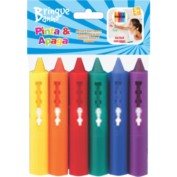 Brinquedo Banho Giz Pinta Pintura Box Banheiro Caneta Infantil Azulejo ...