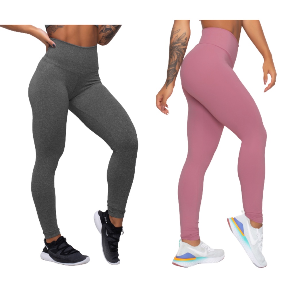 2 Calças Leg Suplex Promoção Dia A Dia Academia | Shopee Brasil