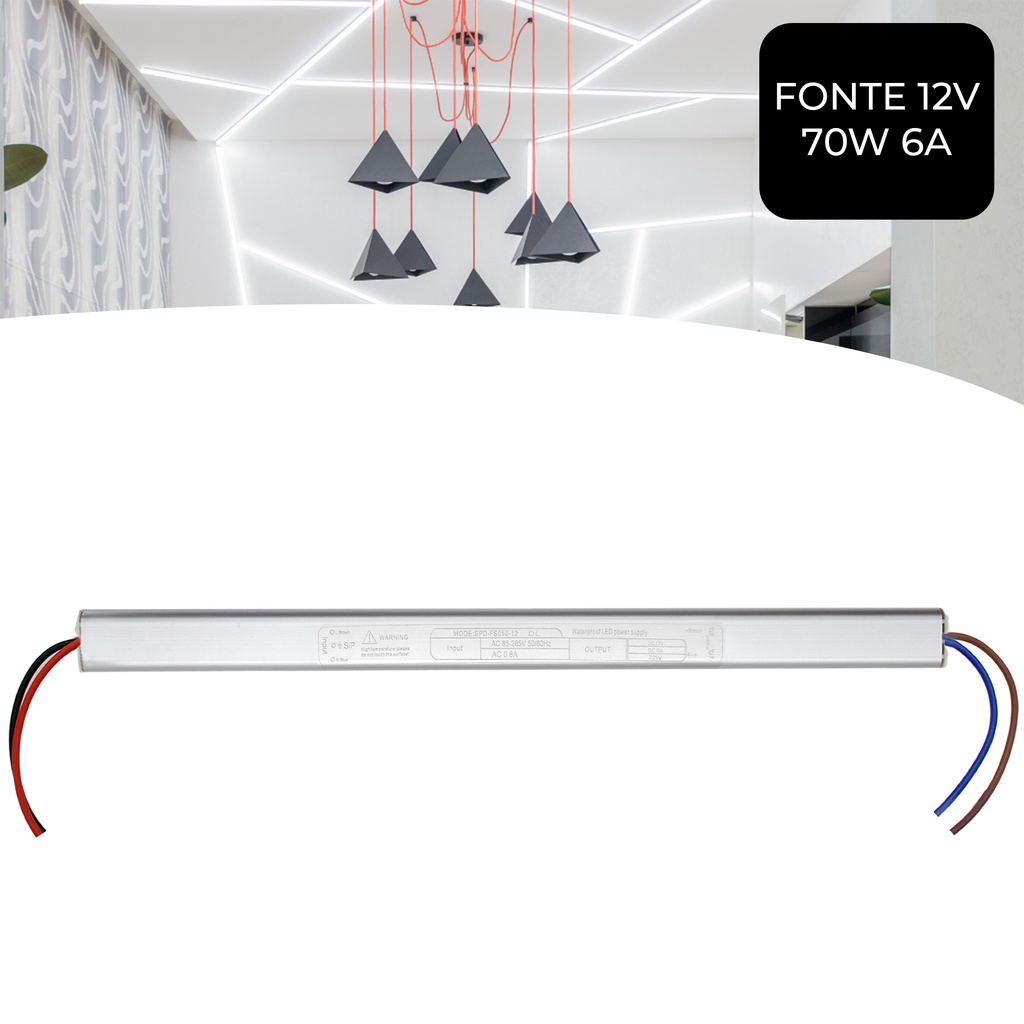 Fonte Slim Driver Para Perfil Fita Led 12v 6a 70w | Shopee Brasil