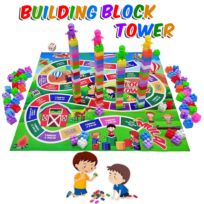 Jogo Infantil Building Block Tower Game Até 4 Crianças | Shopee Brasil
