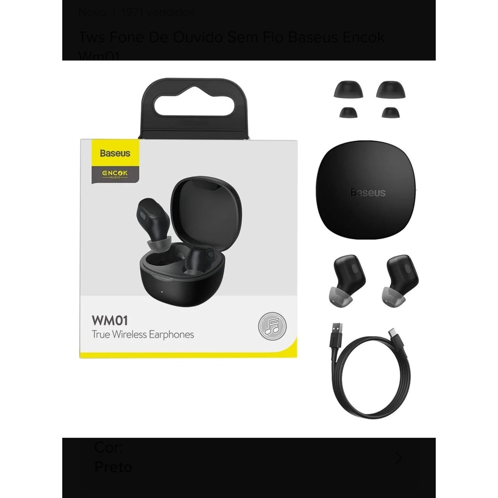 Fone baseus wm01 | Shopee Brasil