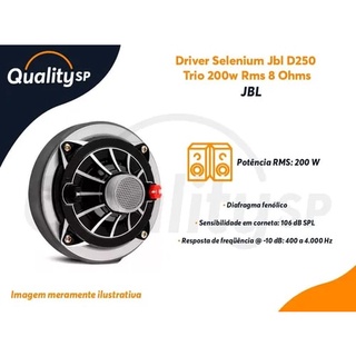 Driver Jbl Selenium D250 Trio 400w 8 Ohms Fenolico Para Corneta ...