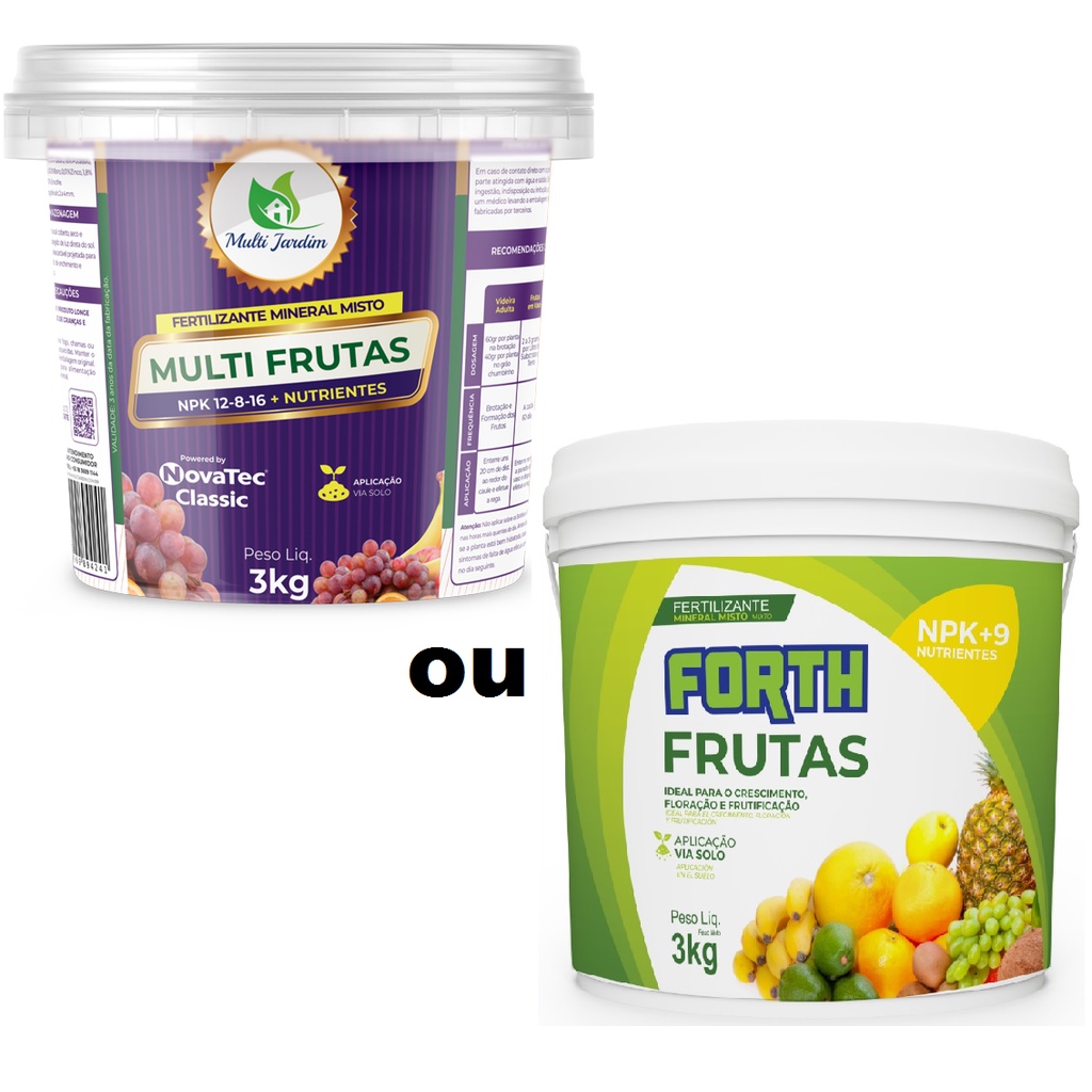3kg Multi Frutas Novatec Classic ou Forth Frutas Adubo Fertilizante ...