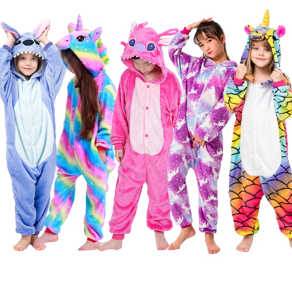 Novo Pijama De Ponto De Inverno Para Crianças Kigurumi Animal Infantil ...