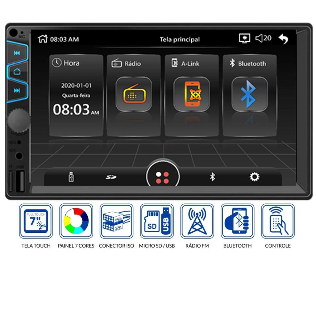 Central Multimidia Mp5 2 Din Roadstar Espelhamento Tela 7 | Shopee Brasil