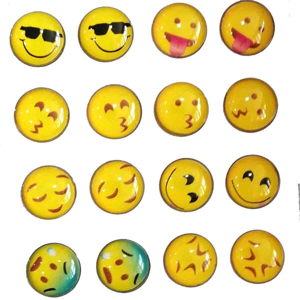 kit 36 Pares De Brinco Emoji Carinha Resina Whatsapp Smile Emotion ...