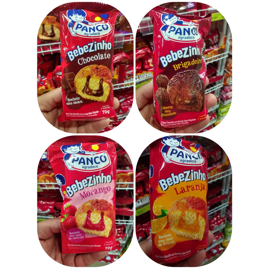 Bolo Bebezinho panco 70 gr Baunilha com Recheio kit 4 Sabores | Shopee ...