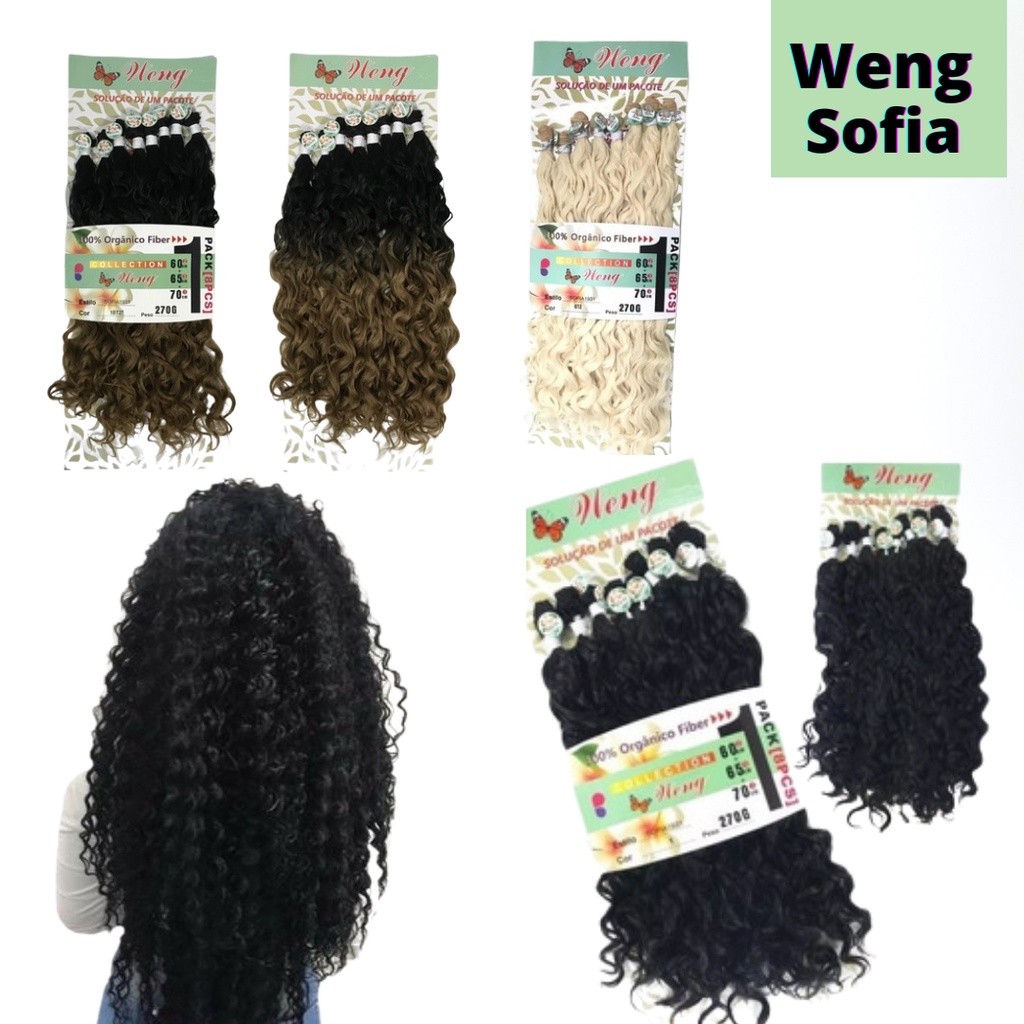 Cabelo Orgânico Weng Sofia 8 Telas Cacheado/ondulado 70cm - 300g ...