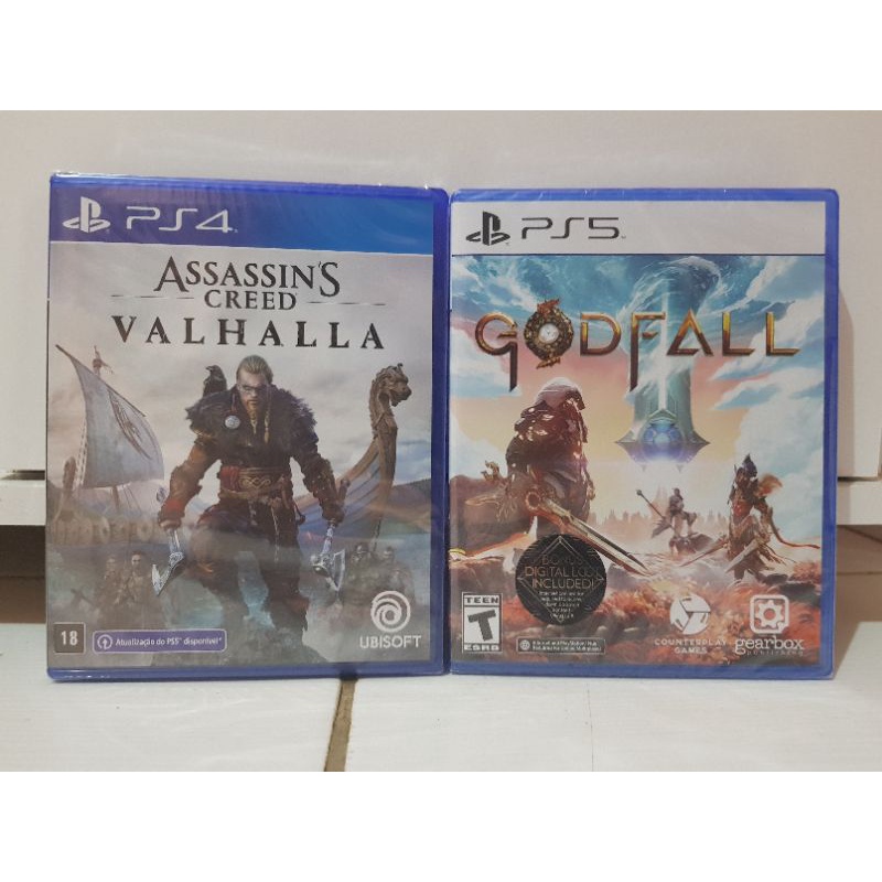 Assassin's Creed Valhalla - PS4 & PS5 + Godfall - PS5 | Shopee Brasil