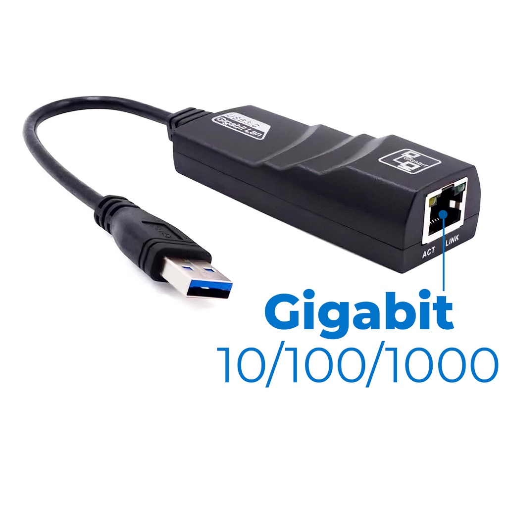 Placa De Rede Usb 3.0 Ethernet Lan Rj45 10/100/1000 Gigabit | Shopee Brasil