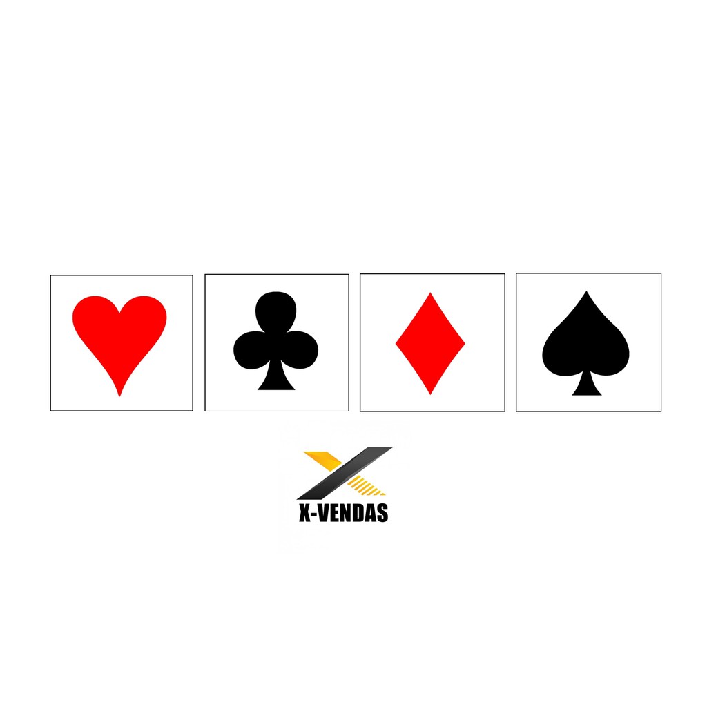 Quadro Decorativo 4 Peças - Naipe de Baralho - Copas - Paus - Ouro ...
