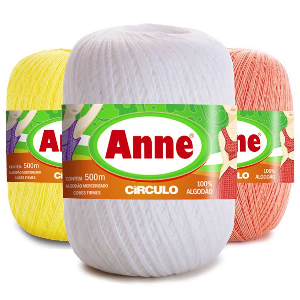 Linha Anne Circulo 500m 150g Diversas Cores 100%Algodão | Shopee Brasil