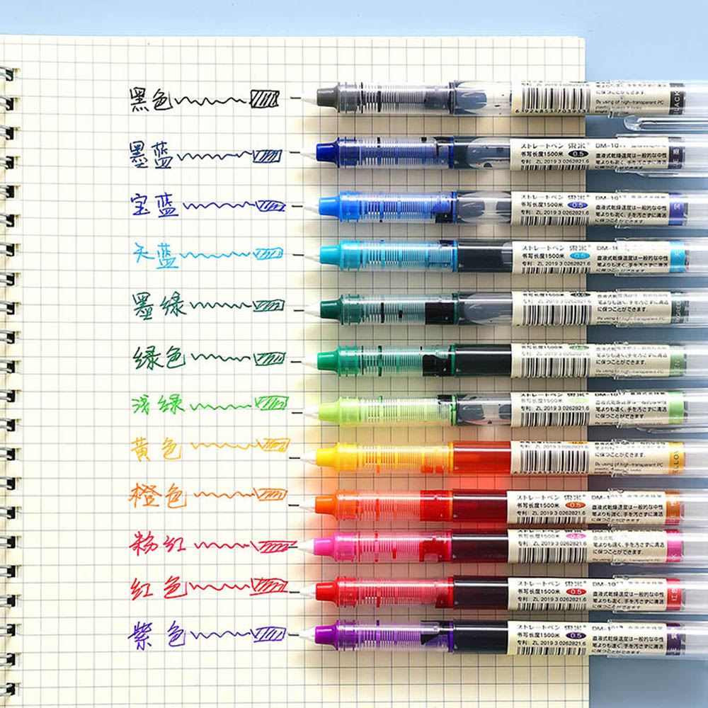 1 Pç Caneta Gel Colorida 0.5mm Marca Tinta Líquida Caneta Escrita ...