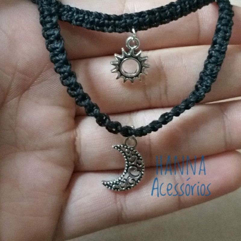 Pulseiras Sol e Lua macrame | Shopee Brasil