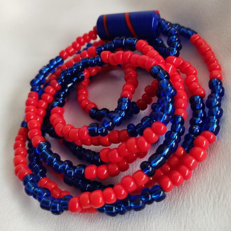 Guia de miçanga - Azul escura e vermelha - Umbanda e Candomblé | Shopee ...