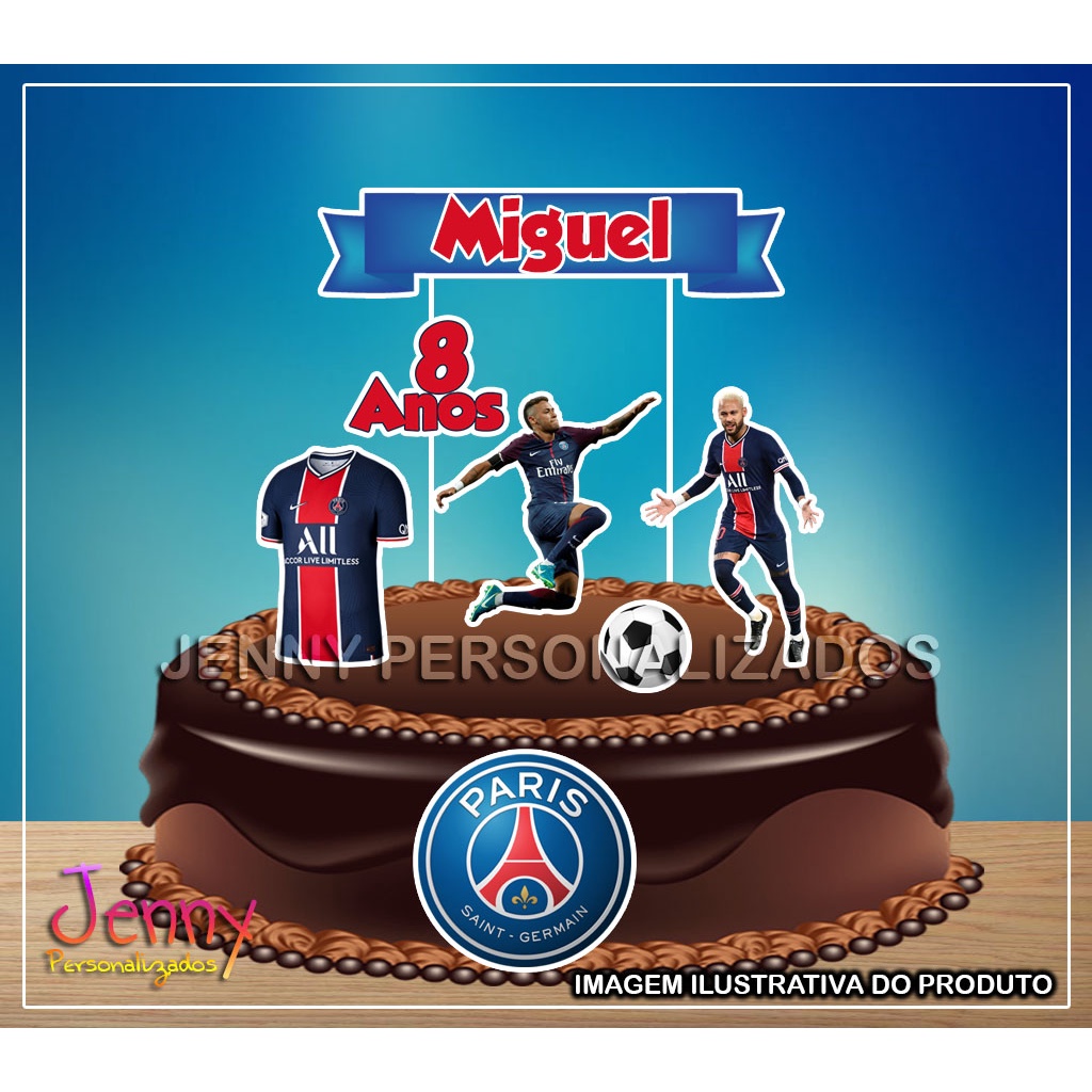 Topo Topper de Bolo Personalizado Paris Saint Germain | Shopee Brasil