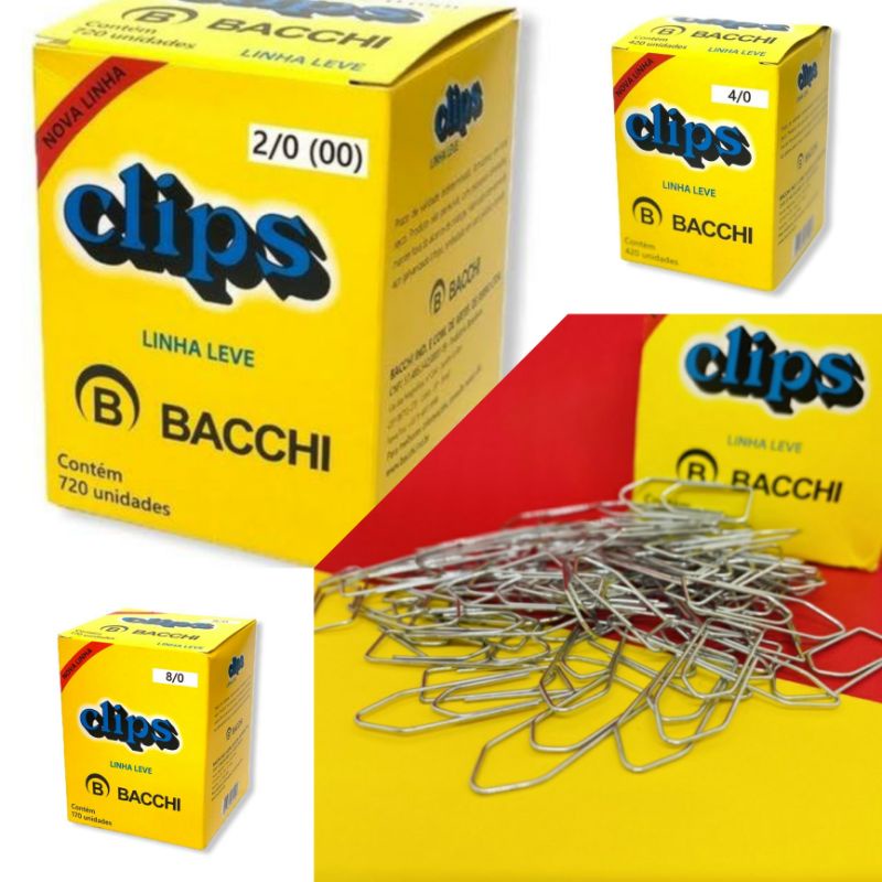 Clips Galvanizado 500g (Diversos tamanhos)- Linha leve Bacchi | Shopee ...
