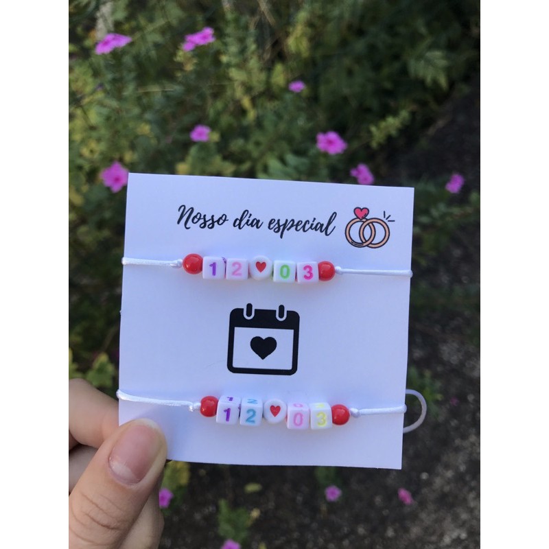 Pulseiras Casal Datas Personalizável | Shopee Brasil