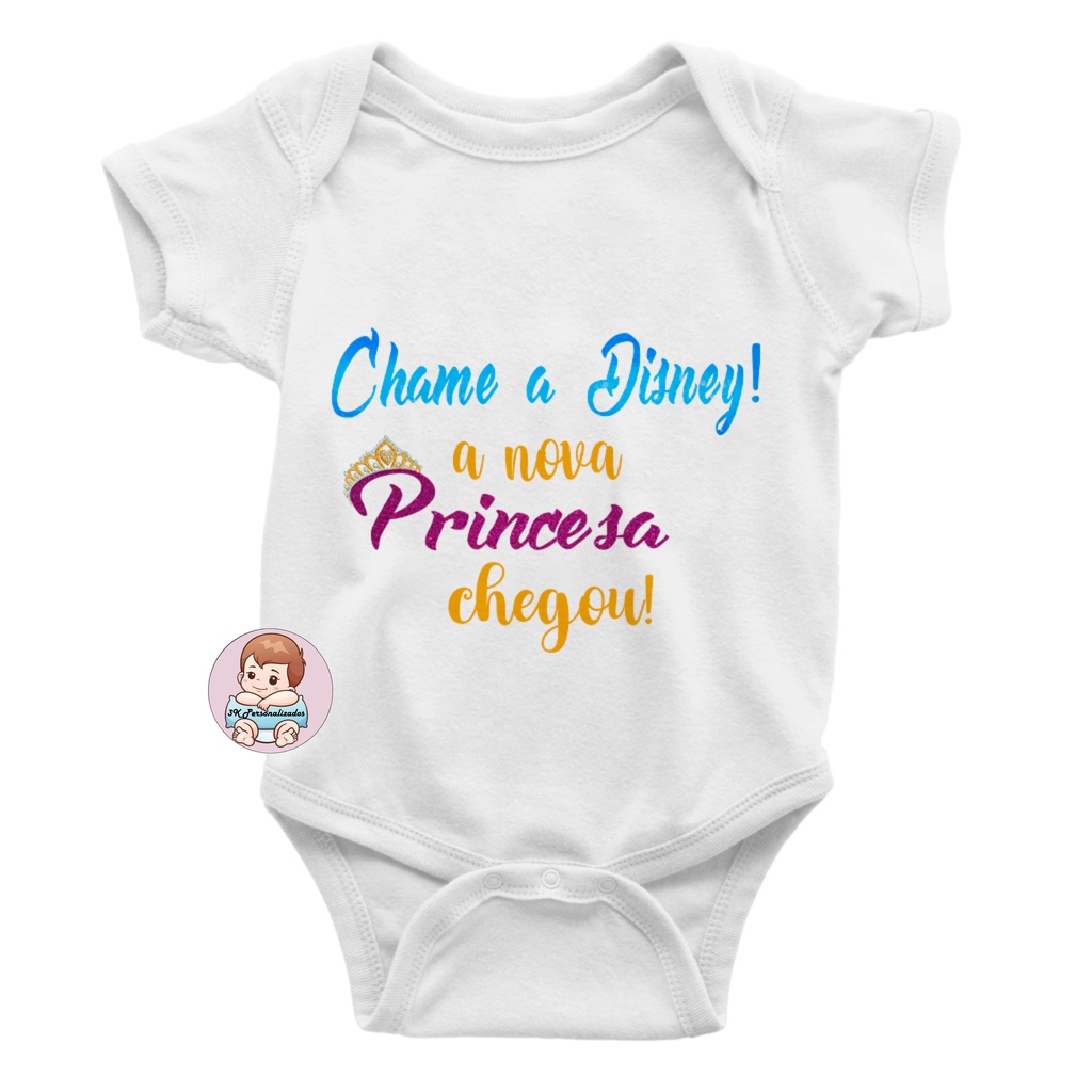 Body Bebê Estampa Chame A Disney A Nova Princesa Chegou L002 | Shopee ...