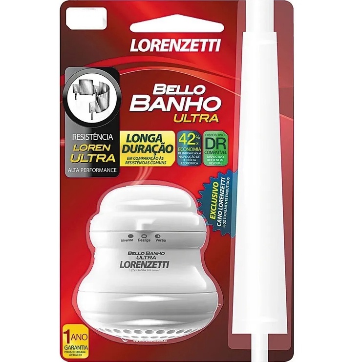 CHUVEIRO LOREN BELLO ULTRA BRANCO 5500W 127V LORENZETTI | Shopee Brasil