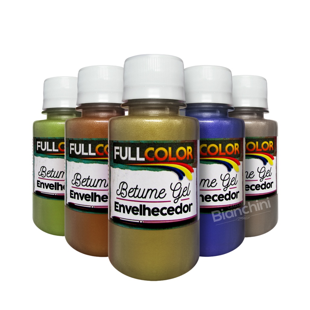 Betume Gel Envelhecedor Fullcolor 100ml cores metálicas | Shopee Brasil