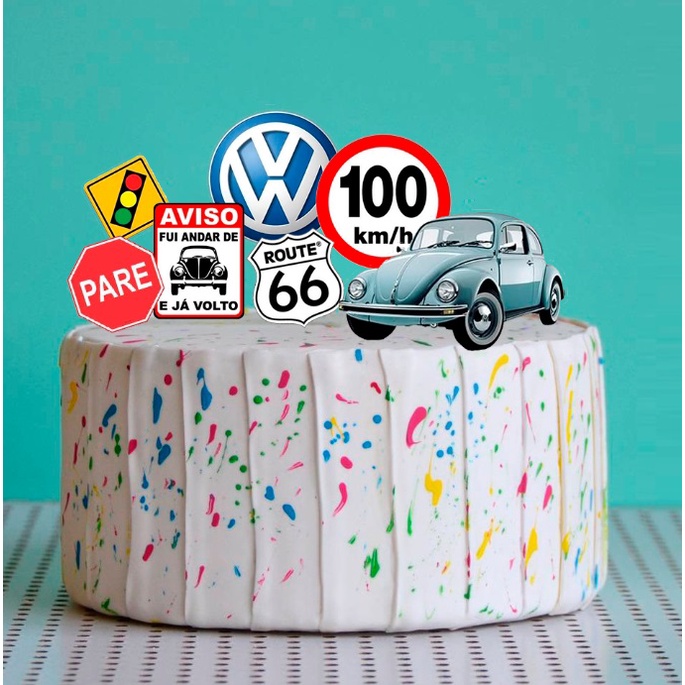 Topo De Bolo Topper Fusca Volkswagen | Shopee Brasil