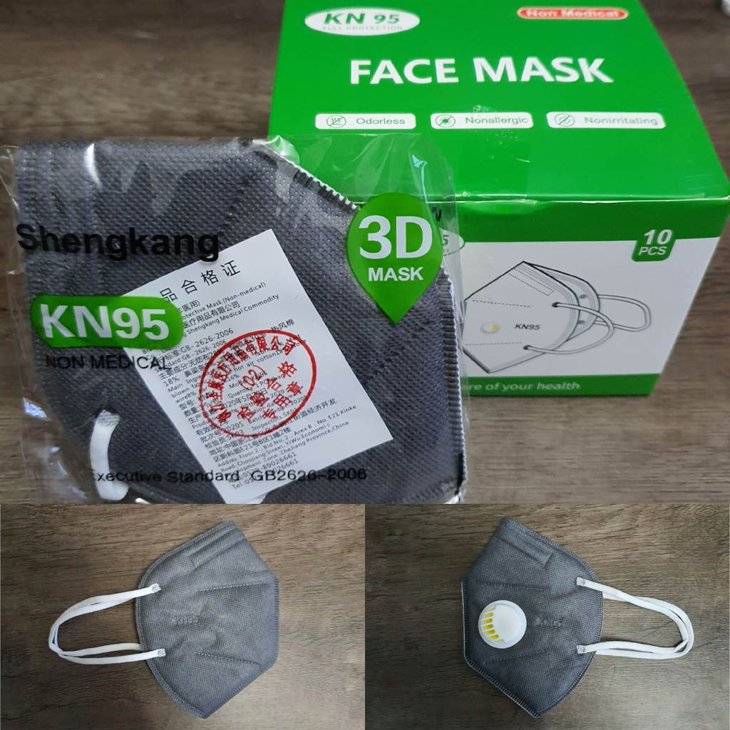 10 Máscaras 3D KN95 PFF2 Cinza com Válvula | Shopee Brasil