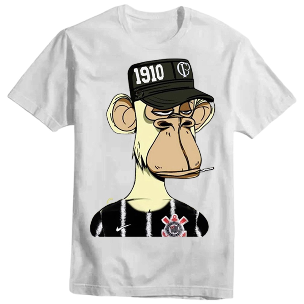 Camiseta Unissex Bored Ape Yacht Club Corinthians NFT Corintiano Neymar ...