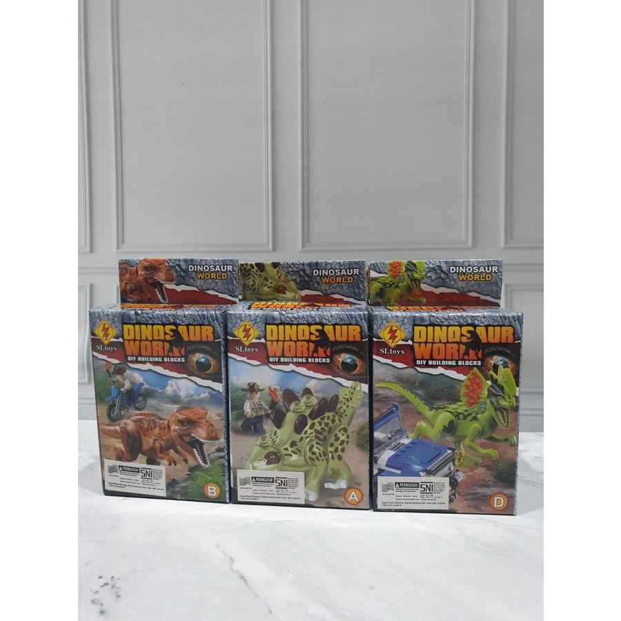 Lucky88toys ⭐ Bloco MINI Figura DINO DINOSAUR WORLD Brinquedos ...