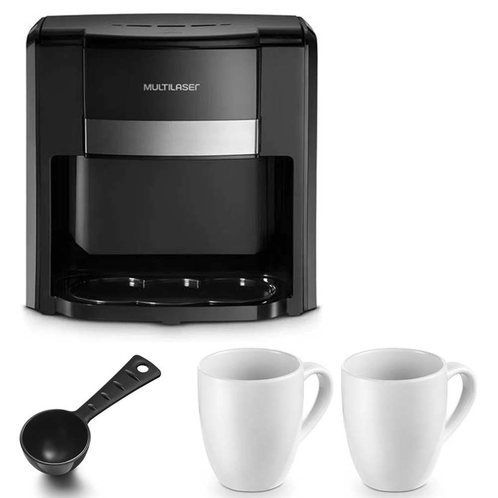 Cafeteira Elétrica Multilaser Gourmet 2 Xícaras Filtro Permanente Preta ...