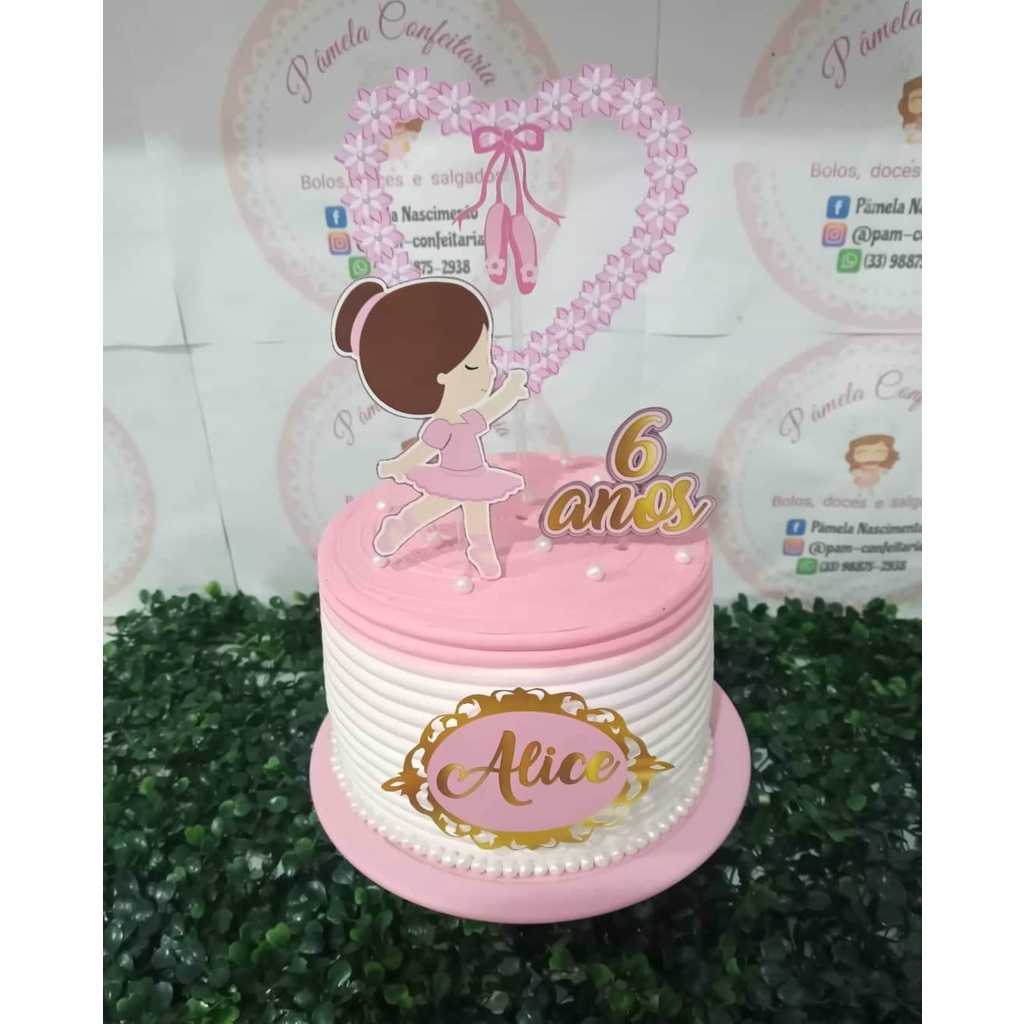 Topo de Bolo Tema Bailarina | Shopee Brasil