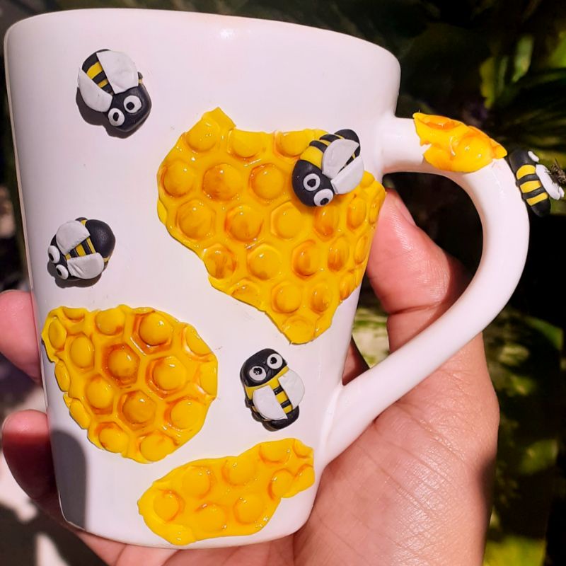 caneca biscuit ( favo de mel abelhas) | Shopee Brasil