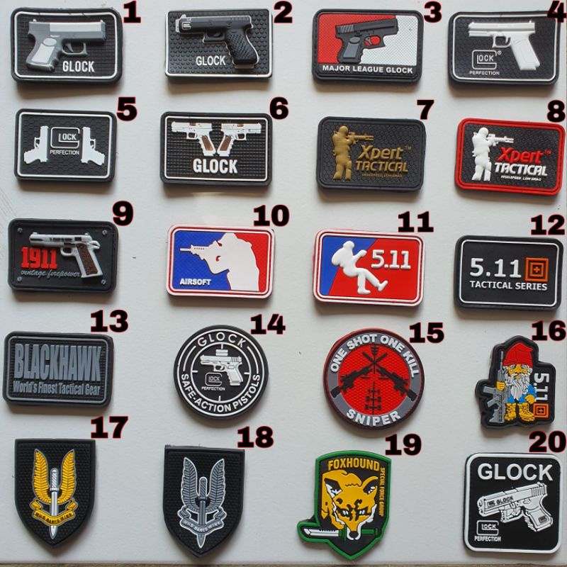 LOGO RUBBER PATCH/Snexta/GLOCK/TACTICAL/SNIPER VELCRO EMBLEM | Shopee ...
