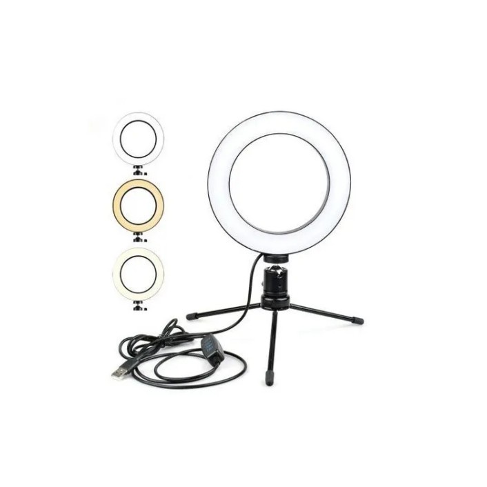 Ring Light De Mesa Iluminador De Led Tripé 6 Polegadas 16cm | Shopee Brasil