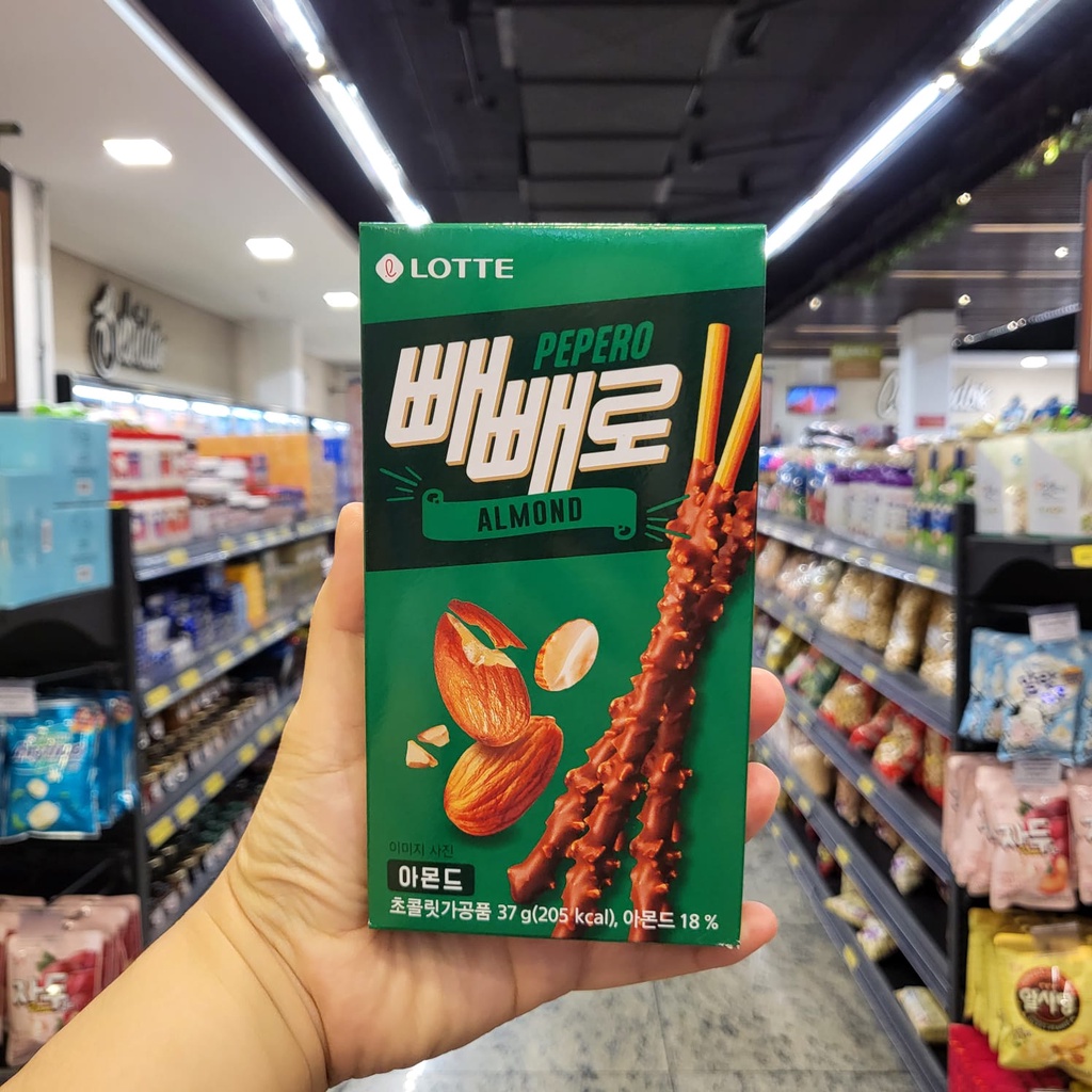 Biscoito Coreano Pepero Sabor Almonds / Amêndoas 37g | Shopee Brasil