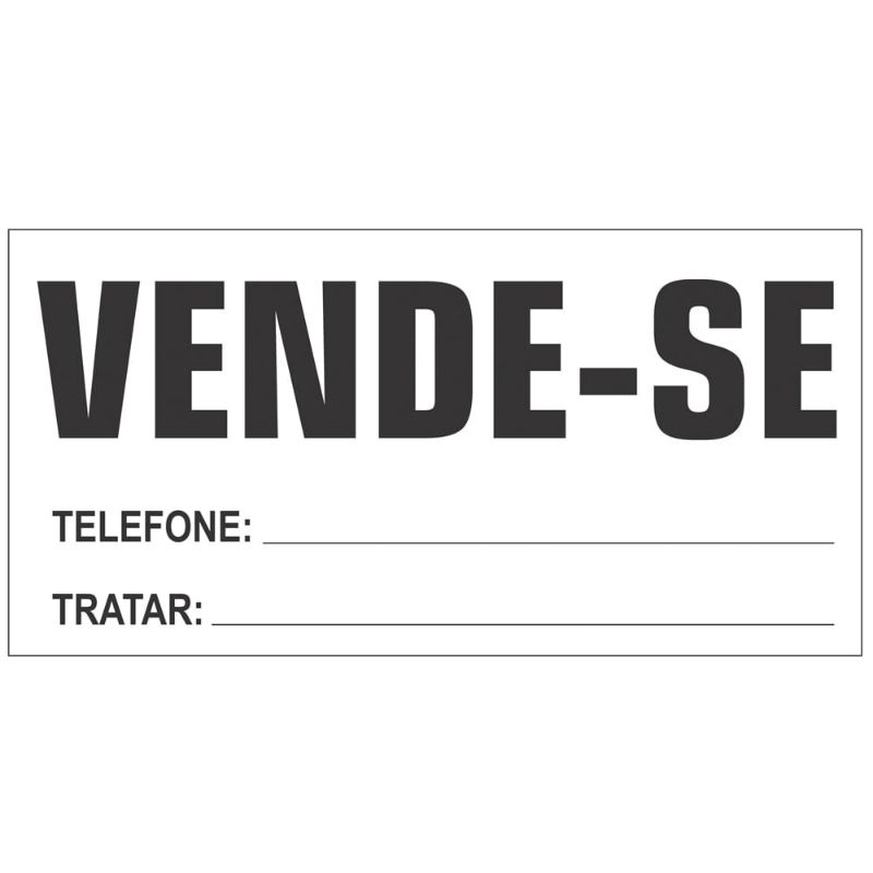 Placas De VENDE-SE 20 Unidades Placa de Divulgação 15x32 - Escorrega o ...