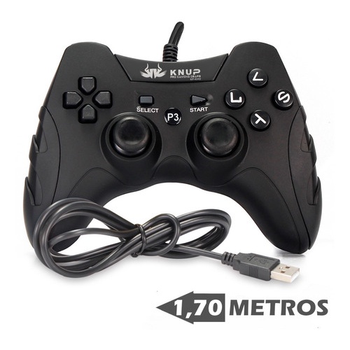 Controle Joystick Knup KP-4040 Com fio Compativel PC e PS3 2 EM 1 ...