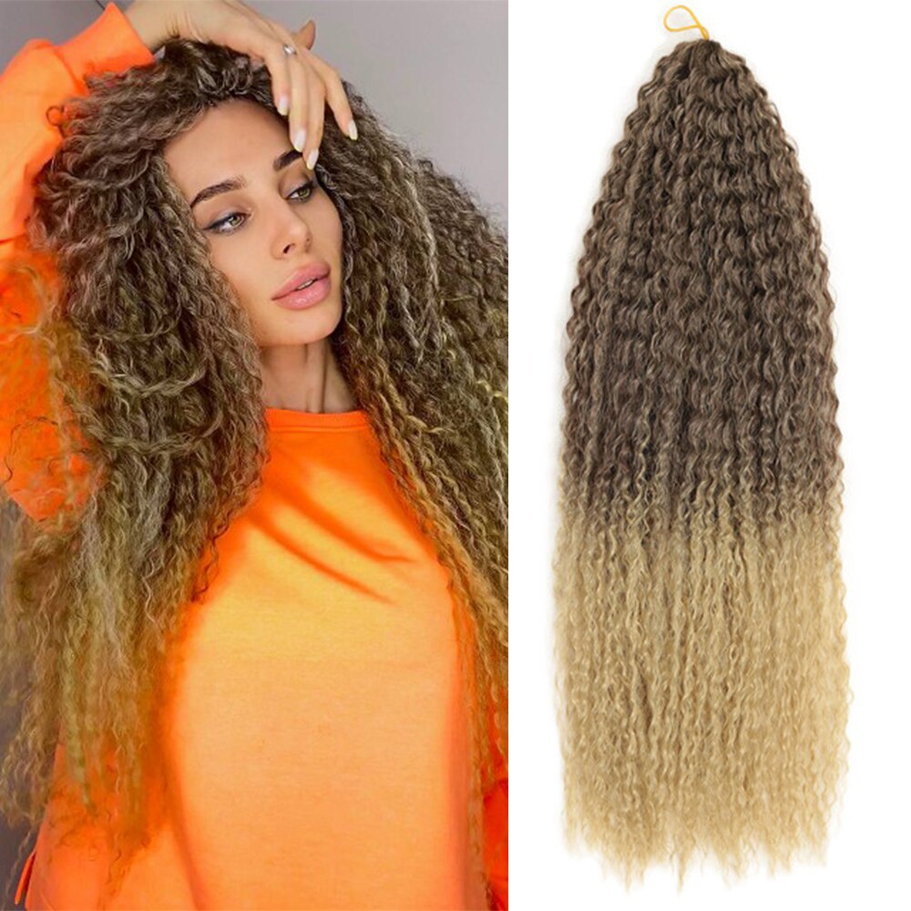 20-28Inch Synthetic Afro Yaki Kinky Curly Hair Soft Ombre Crochet ...