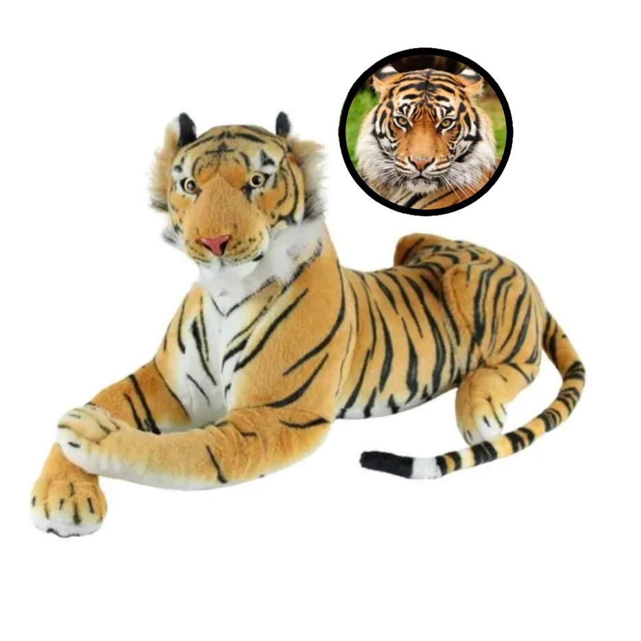Tigre Realista Safari Pelucia Mt Lindo Macio Grande | Shopee Brasil