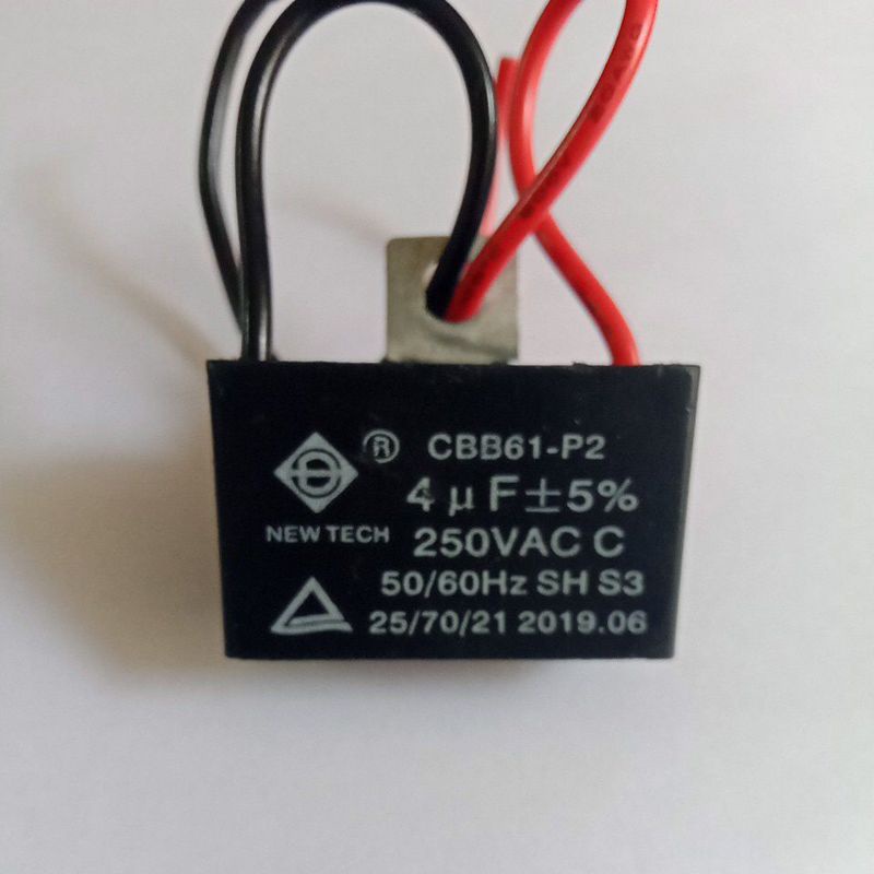CAPACITOR ORIGINAL CBB61-P2 4uf +5% 250VAC C 50/60Hz | Shopee Brasil