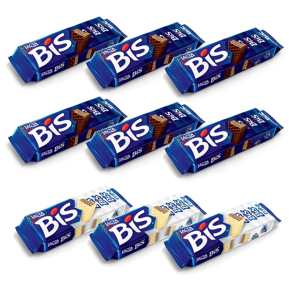 Kit de 6 Caixas de Bis ao Leite e 3 Caixas de Bis Laka (126g cada ...