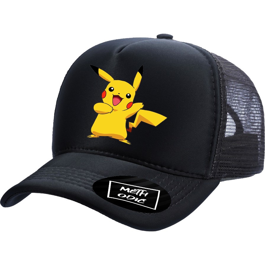 Boné Pikachu Trucker Pokemon Aba Curva TOP | Shopee Brasil