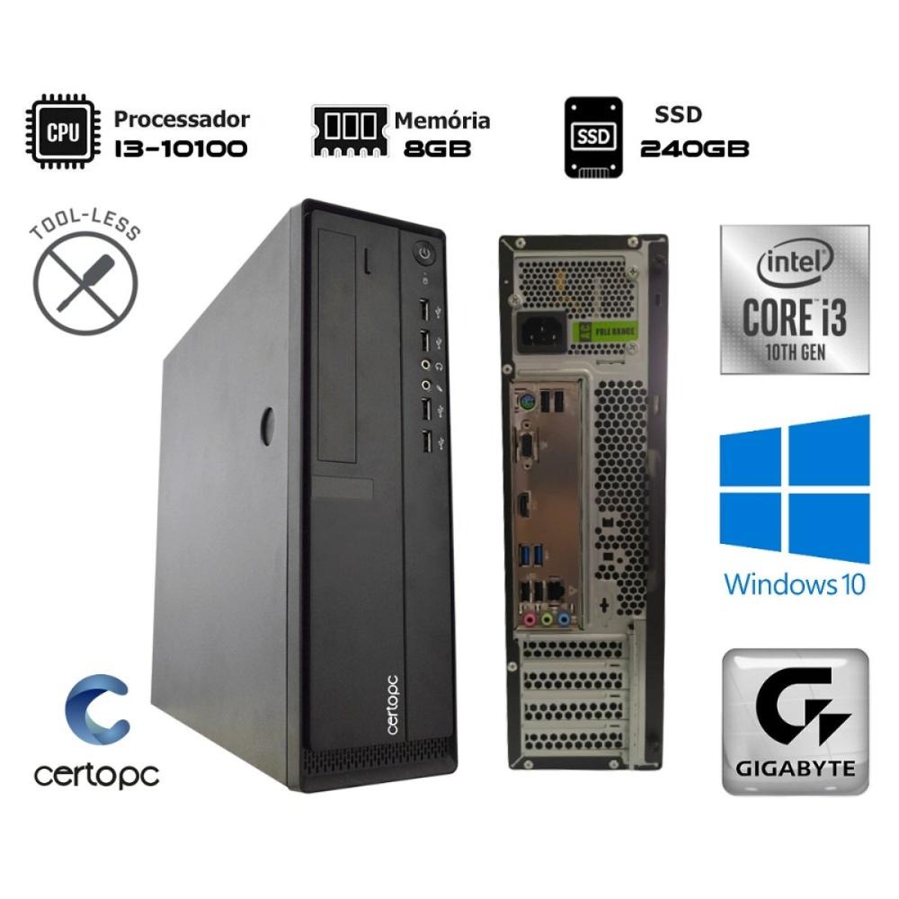 Computador Intel Core i3 10100 10ª Ger. 8GB SSD 240GB Corporate 403 ...
