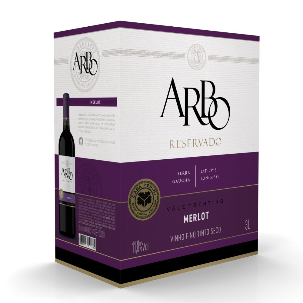 Vinho Merlot Arbo Bag-in-box 3L Casa Perini | Shopee Brasil