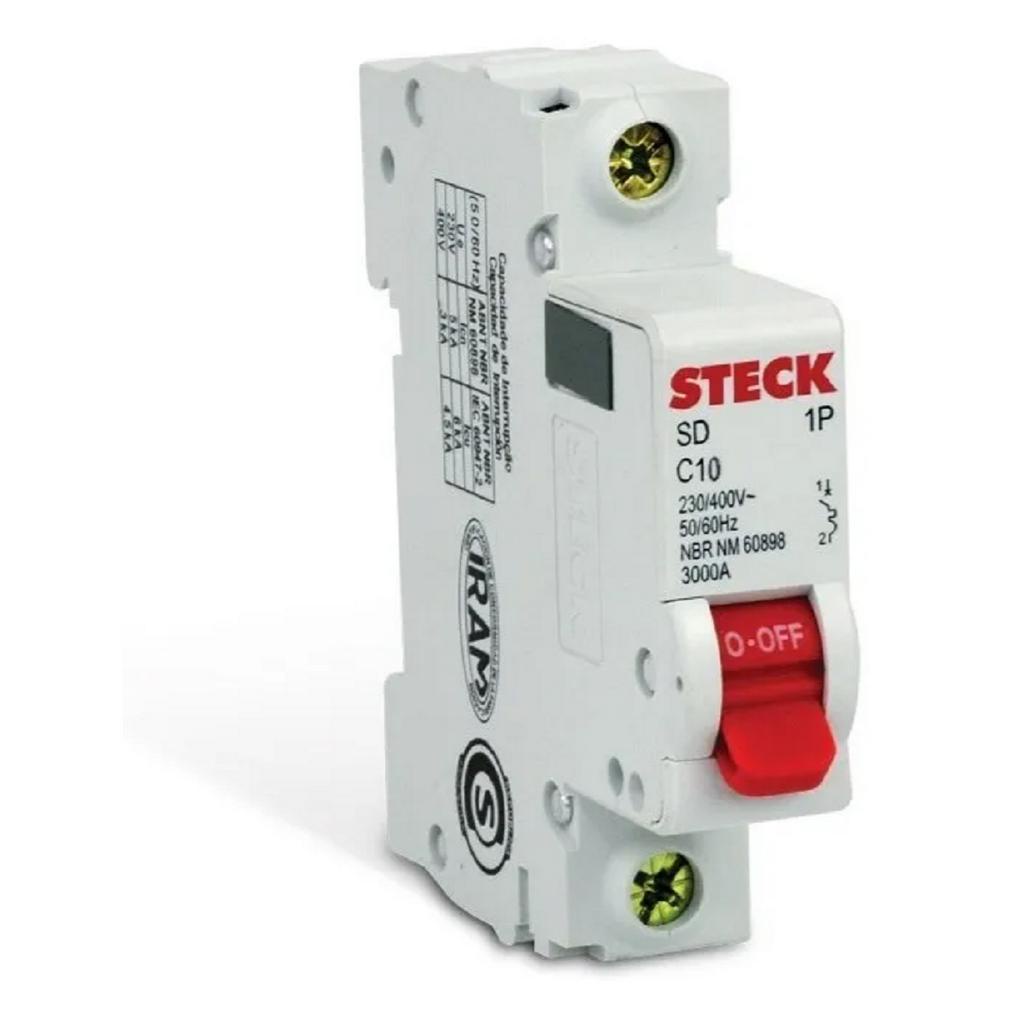 Disjuntor Steck Unipolar Monopolar Curva C 10a, 16a, 20a, 25a, 32a, 40a, 50a, 63a | Shopee Brasil