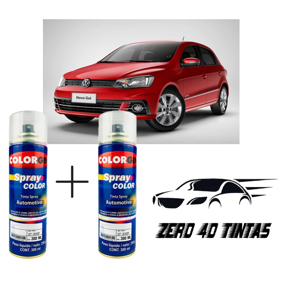 Tinta automotiva spray Vermelho Flash IV Volkswagen com verniz | Shopee ...