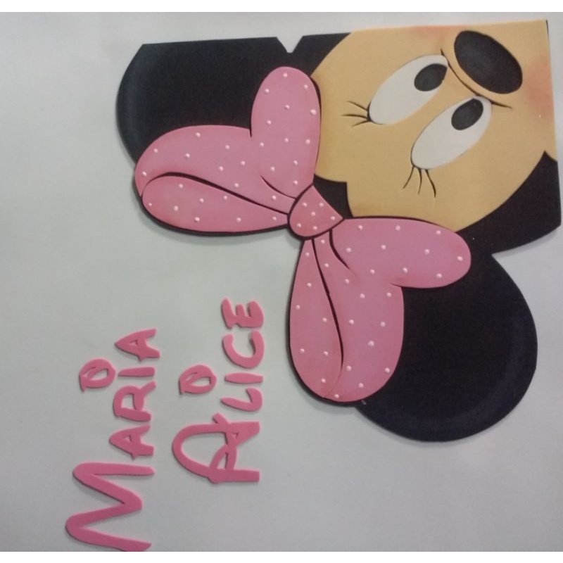 Painel rosto Minnie rosa ( 32 cm de comprimento) | Shopee Brasil