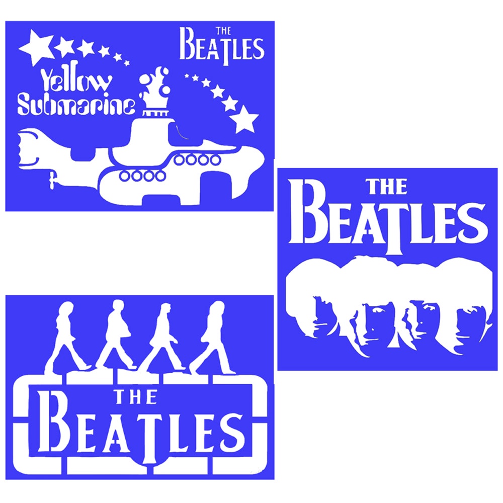 Stencil The Beatles Kit 3 moldes vazados A4 | Shopee Brasil